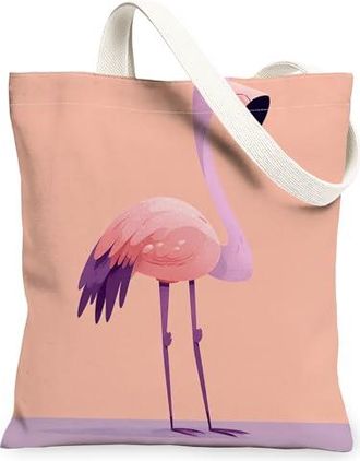 Generic Sac fourre-tout en toile motif oiseau tropical, sac d&eacute;picerie r&eacute;utilisable, l&eacute;ger et lavable, p&ecirc;che, 13x15 Inch