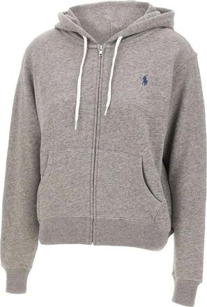 Polo Ralph Lauren Femme, Sweatshirts et sweats &agrave; capuche, Gris, Taille: 36 FR Sweat &agrave; capuche zipp&eacute; int&eacute;gral