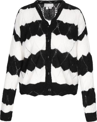 Usha Strickjacke Frauen schwarz/offwhite