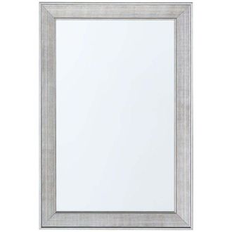 Beliani Beliani - Miroir Mural au Style Moderne avec Cadre en Plastique Argent&eacute; de Forme Rectangulaire 61 x 91 cm pour Salon et Salle de Bain