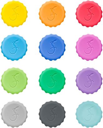 Lurch Kronkorken Flaschenverschluss, Bierflaschenverschluss, Flaschendeckel aus Platin-Silikon, 12 Stück, wiederverwendbar, Bunt