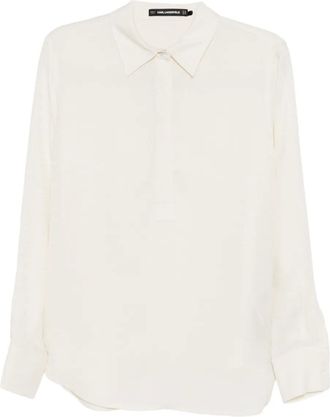 Karl Lagerfeld logo jacquard blouse - Nude