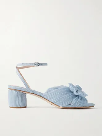 Loeffler Randall Sandales En Organza Plissé À Noeuds Dahlia - Bleu