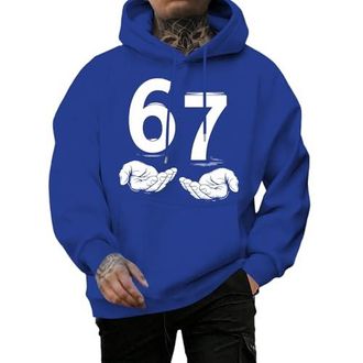Generic Sweat &agrave; capuche 6 7 mains imprim&eacute; - Pull &agrave; capuche amusant &agrave; manches longues pour lautomne | pour les vacances quotidiennes, bleu, XXL