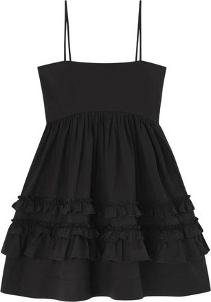Ganni Femme, Robes, Noir, Taille: 40 FR Mini-robe &agrave; bretelles extensible