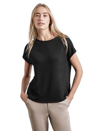 Street One Damen A322360 Cosy Knit Look Shirt, Schwarz, 42 EU, Black, 42