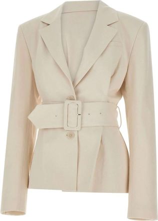 Rotate Rotate Birger Christensen, Femme, Vestes, Beige, Taille: 36 FR Blazer Tailleur en Lin