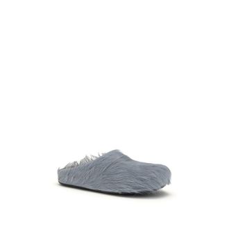 Marni Mens Blue Calf Leather Bos Taurus Mules