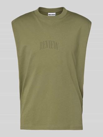 Review Muskelshirt mit Logo und Rundhalsausschnitt