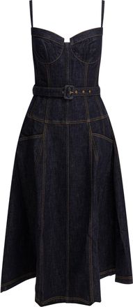 Self Portrait Robe mi-longue &eacute;vas&eacute;e en jean Self Portrait