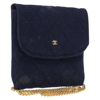 Chanel Mini sac en coton Pre-owned - Femme - Pre-owned - Bleu - Taille: ONE Size