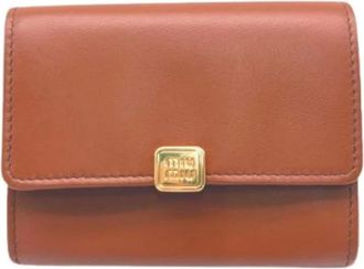 Miu Miu Pre-owned Cuir petite-maroquinerie - Femme - Pre-owned - Brun - Taille: ONE Size