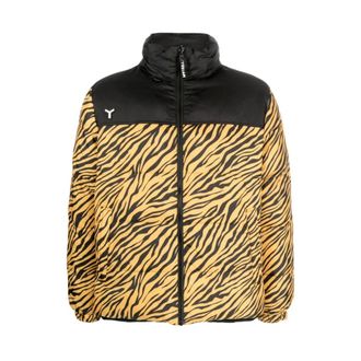 Yes I Am Homme, Vestes, Multicolore, Taille: S Veste Rembourrée Réversible avec Imprimé Tigre