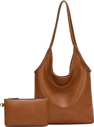 Montana West Sacs à main Hobo pour femme - Grand sac Hobo en cuir synthétique - Sac à main et sac à bandoulière avec poignée sur le dessus, marron