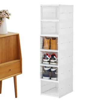 Generico | Organizer für Schuhe, transparent, zusammenklappbar und stapelbar für Schuhe zu Hause, Schlafzimmer, Büro, Flur