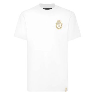 Billionaire Boys Club Homme, Tops, Blanc, Taille: 2XL T-Shirt Ras du Cou Brod&eacute;e Crest