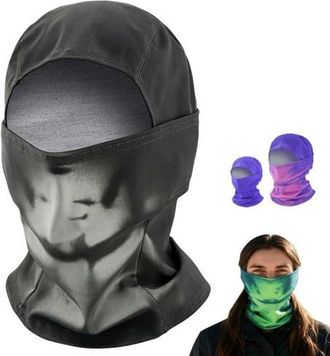 Generic Cagoule unisexe r&eacute;active &agrave; la chaleur, masque thermique &agrave; changement de couleur pour le ski, la randonn&eacute;e, le v&eacute;lo, masque facial unisexe r&eacute;actif &agrave; la