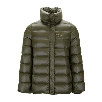 Fay Damen Daunenjacke mit Rei&szlig;verschluss und Druckknopf - - Jackets - Damen - Gr&uuml;n - L