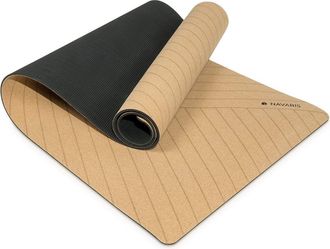 Navaris Yogamatte aus Kork rutschfeste Matte - Yoga Sportmatte Fitnessmatte mit Tragegurt - 183x61x0,5cm Fitness Gymnastikmatte - Schadstofffrei
