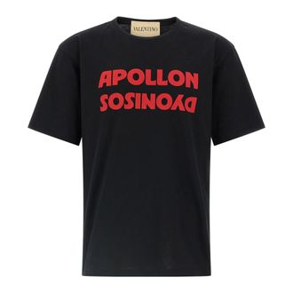 Valentino Garavani Baumwoll-T-Shirt mit Apollon/Dyonisos-Print - - Tops - Herren - Schwarzk - XL