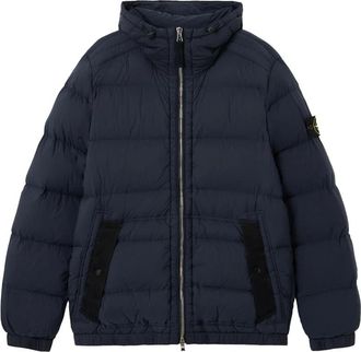Stone Island Homme, Vestes, Bleu, Taille: L Veste en duvet à capuche