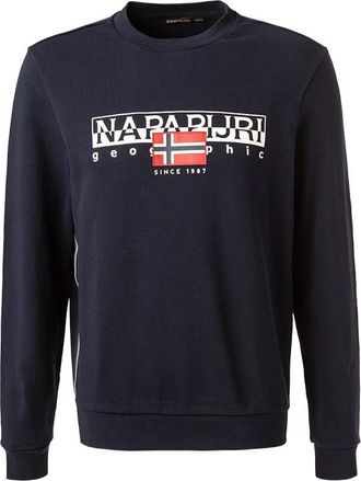 Napapijri Herren Sweatshirt blau Logo und Motiv