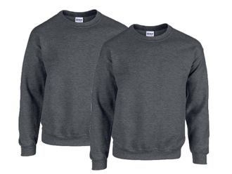 Gildan 2er Herren Sweatshirt Heavy Blend Sweat M L XL 2XL 3XL 4XL 5XL in verschiedenen Farbsets & HLKauf-Block (2X Dark Heather & 1x HLKauf-Block, XXL)