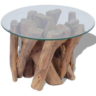 vidaXL FIMEI Table basse Bois flottant de teck massif 60 cm