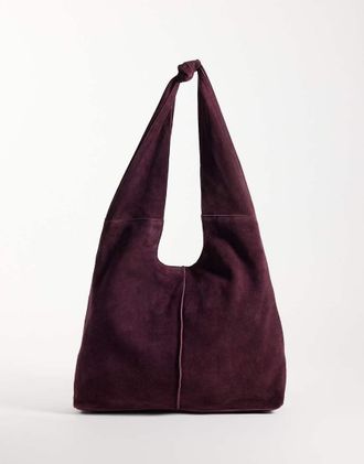 Urban Code Sac port&eacute; &eacute;paule en daim - Aubergine-Violet