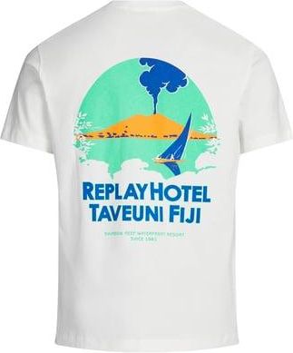 Replay T-shirt imprim&eacute; &agrave; col rond en coton