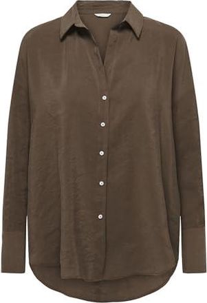 Only Onlzazima L/S Loose Shirt WVN Noos, Châtain, M Femmes