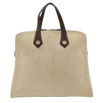 Herm&egrave;s Pre-owned Sac Iboo MM Canvas Leder Shopper - - Pre-owned - Herren - Beige - ONE SIZE