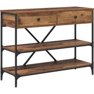 vidaXL Konsolentisch mit Schubladen mit Regal Altholz Holzwerkstoff Vidaxl