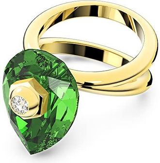 Swarovski Bague Numina, Cristal taille poire, Verte, Placage de ton or