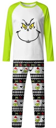 Generic Le Grinch Pyjama Noel Famille De Grinch Ensembles Pull Noël Bebe Homme Garcon Hiver Coton Couple Femme Chaud Et Doux Assorti Costume Ensemble Deguisem