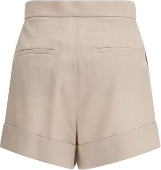 Max Mara Wool & Mohair Tailored Bermuda Shorts - Beige