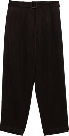 Emporio Armani Homme, Pantalons, Brun, Taille: S Pantalon en laine vierge avec ceinture