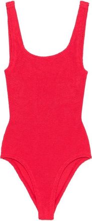 Hunza G Femme, Maillots de bain, Rouge, Taille: ONE Size Maillot de Bain Col Carr&eacute;