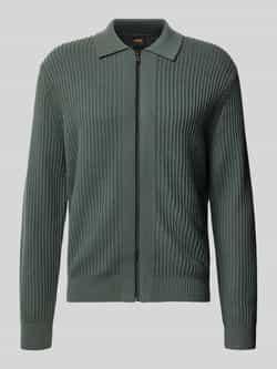 Boss Orange by Hugo Boss Strickjacke aus Schurwolle mit Rei&szlig;verschluss