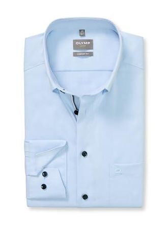 Olymp Luxor Chemise &agrave; manches longues pour homme Pin Point 466 Comfort Fit 20,04 Col boutonn&eacute;, Bleu clair 10., 41