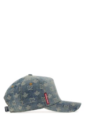 Dsquared2 Mens Embroidered Denim Baseball Cap 3096 Cappelli Hat