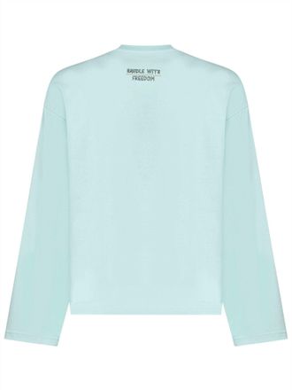 Holy Caftan Mens T-Shirt Jersey Long-Sleeved Printed Mint Green Cotton T-Shirts And Polos