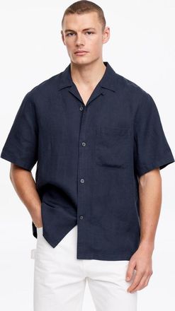 Arket Lockeres Hemd Mit Kubanischem Kragen -Blau