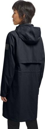 Jack Wolfskin Outdoorjacke Wellsee Coat W Eleganter, wasserdichter Damen-Trenchcoat mit verstellbarer Kapuze
