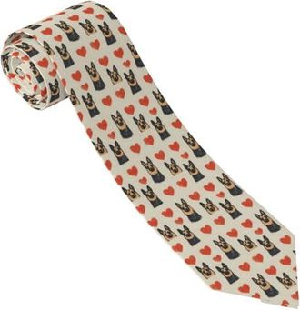 Generic Cravate Homme Berger Allemand &Agrave; Motif Coeur &Eacute;l&eacute;gant Men Tie Tendance Cravate Pour Hommes Pour &Eacute;v&eacute;nements Mariage F&ecirc;te