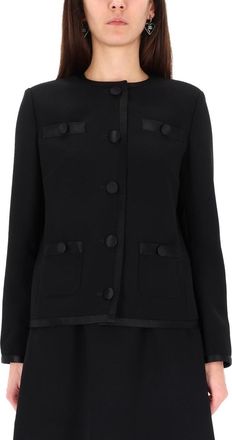 Dolce & Gabbana Double Crepe Virgin Wool Blazer - Black