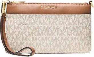 Michael Kors Femme, Sacs, Blanc, Taille: ONE Size Jet Set Medium Signature Logo Wristlet