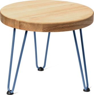 Lamofootwear Manufaktur Couchtisch rund aus Holz 40 cm | Beistelltisch Couch | Nachttisch Holz, Wohnzimmertisch klein, Kaffeetisch | Stärke: 40 mm, Farbe: Natur, B