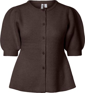 Pieces Pcsilly Ss Puff Knit Cardigan Noos Bc