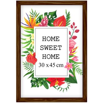 MG Design Braun Bilderrahmen 30 x 45 cm - Aus echtem Holz mit Acrylglas, zum Aufhängen & Aufstellen, für Fotos, Poster & Puzzle